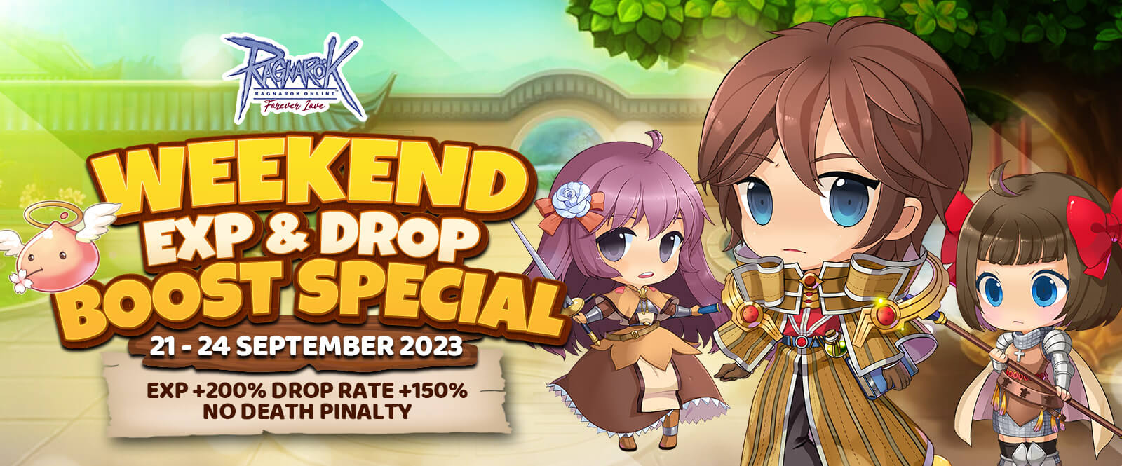 RAGNAROK : FOREVER LOVE | Weekend EXP & Drop Boost 21 Sep 2023
